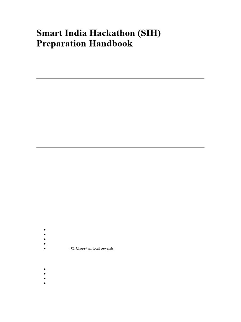 SIH 2025 Preparation Handbook | PDF | Internet Of Things | Software ...