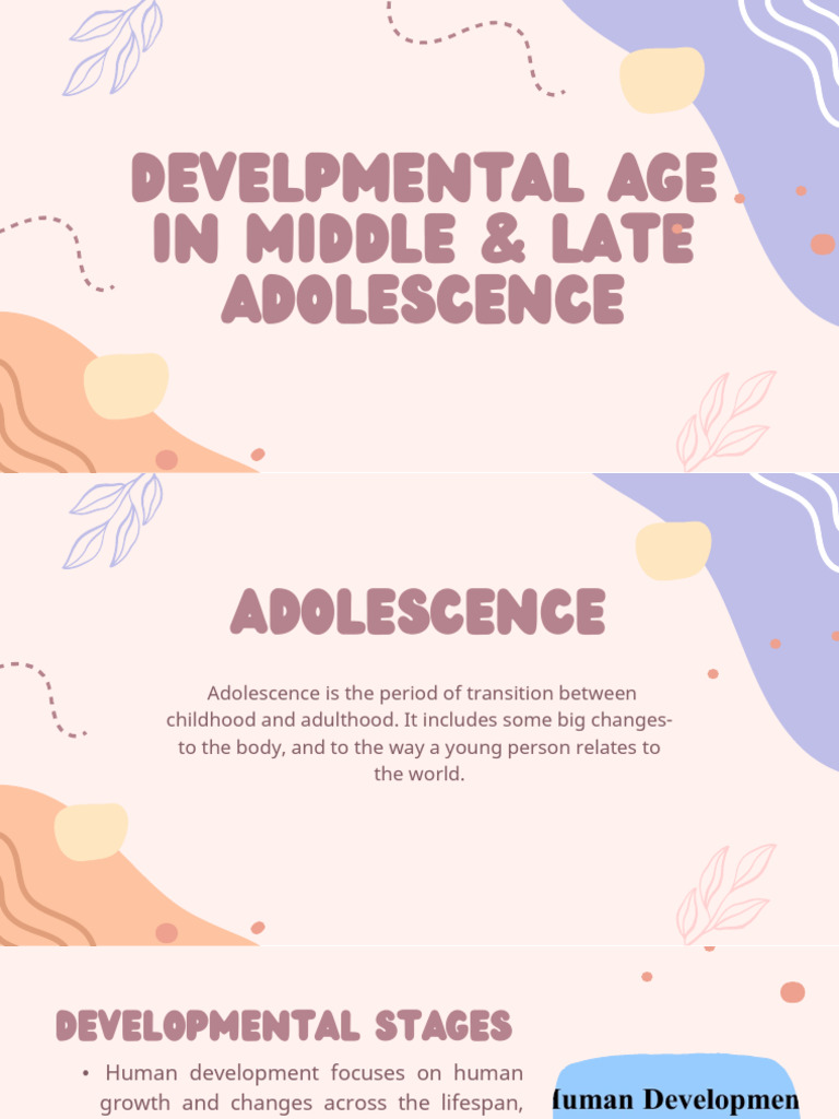 Developmental Stages in Middles and Late Adolescence Week 3 | PDF ...