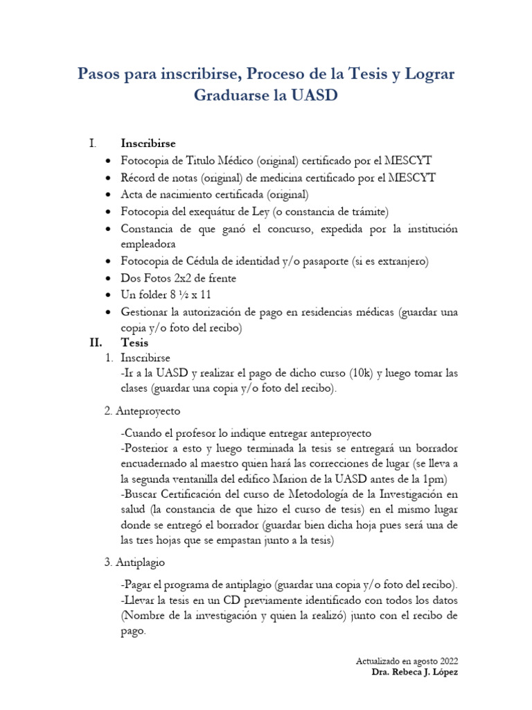 Guía para Graduarse en la UASD | PDF