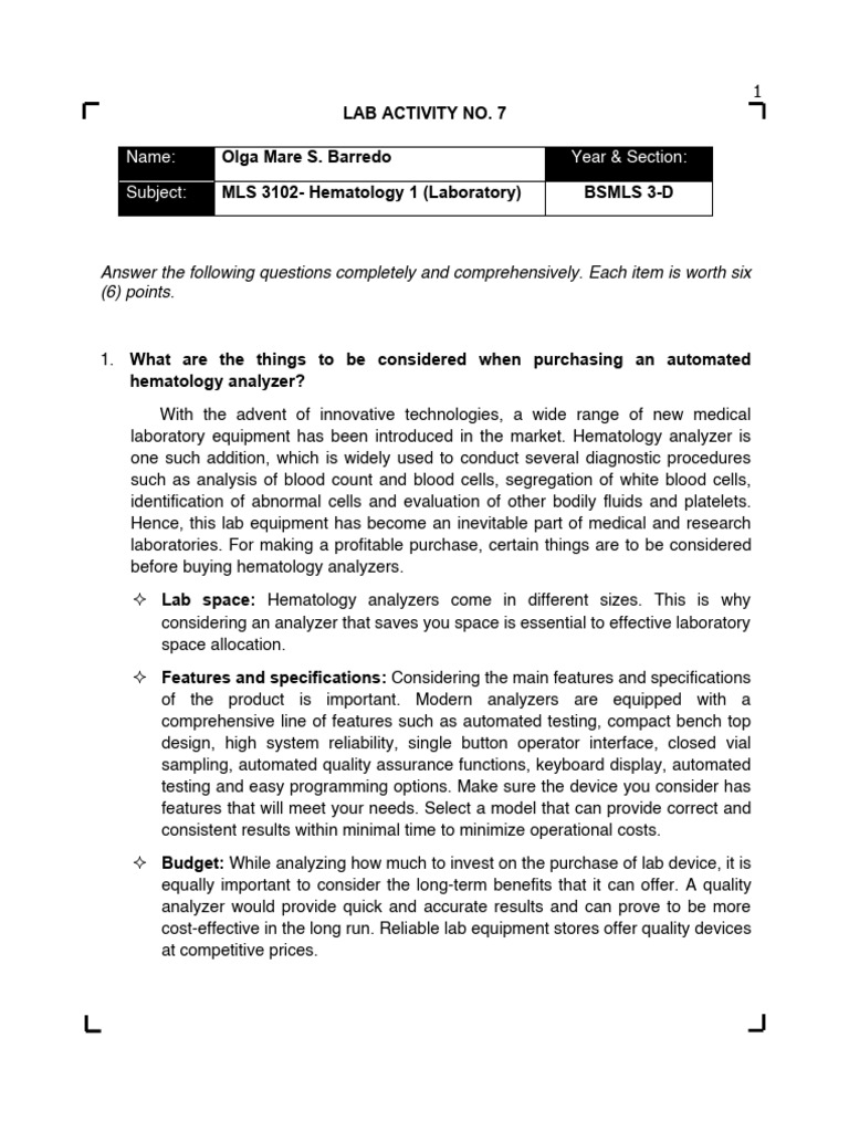 Hema Lab Activity 7 Barredo, Oms | PDF