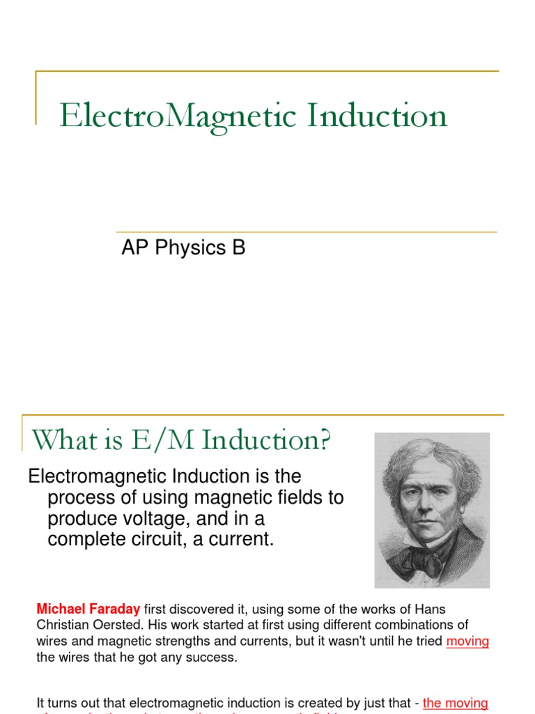 AP Physics B - Electromagnetic Induction | PDF | Electromagnetic ...