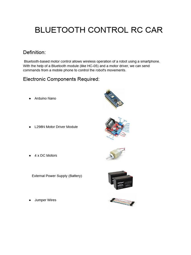 Bluetooth Control RC Car | PDF | Arduino | Bluetooth