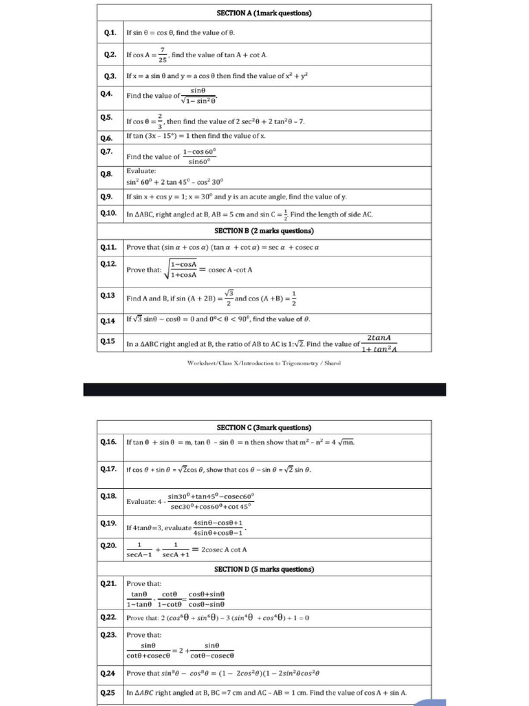 Trigonometry Test | PDF