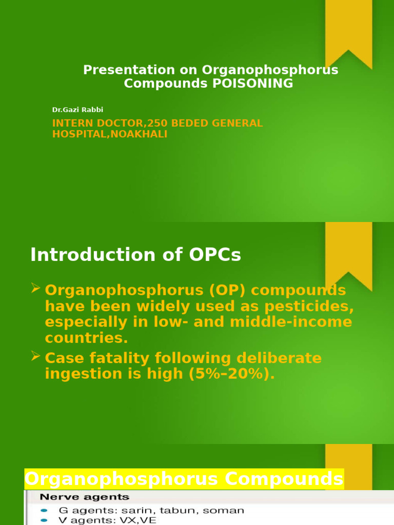 Organophosphorus Poisoning Overview | PDF | Acetylcholine | Medical ...