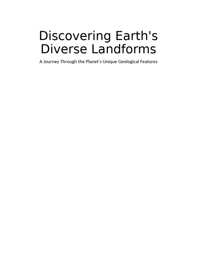Discovering Earth's Diverse Landforms | PDF