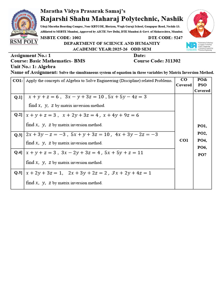 1 BMS 311302 Assignment 1 Examples 3 | PDF