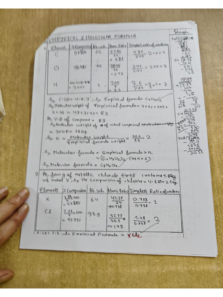 Emperical Formula and Stoichiometry | PDF