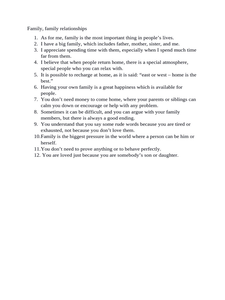 The Importance of Family Bonds | PDF