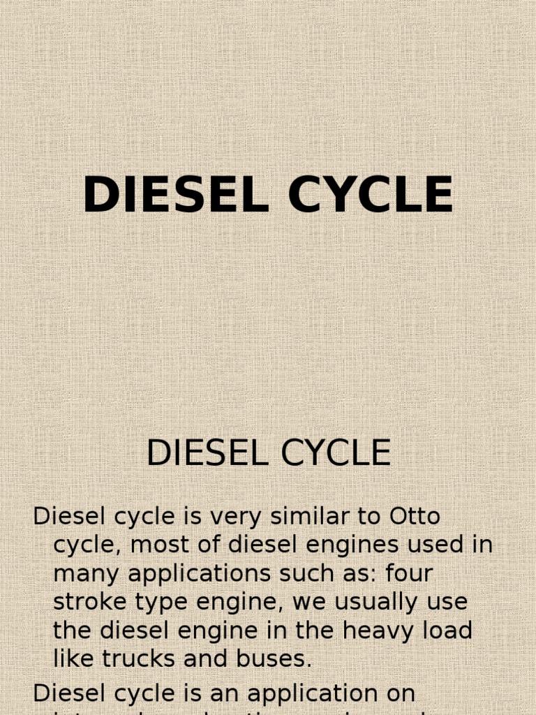 Diesel Cycle | PDF | Diesel Engine | Internal Combustion Engine