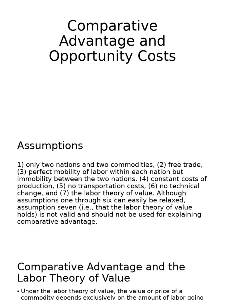 Constant Opputunity Cost and Comp Advantage | PDF | Comparative ...