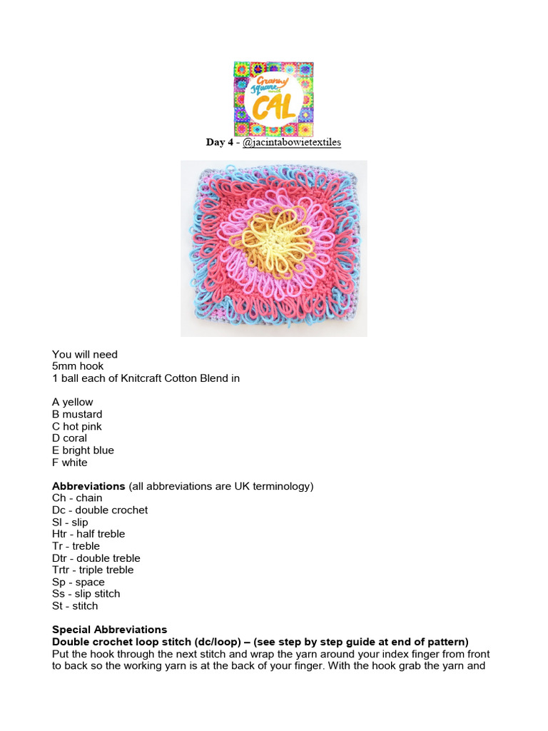 Catherine Wheel Granny Square Pattern | PDF | Crochet | Yarn