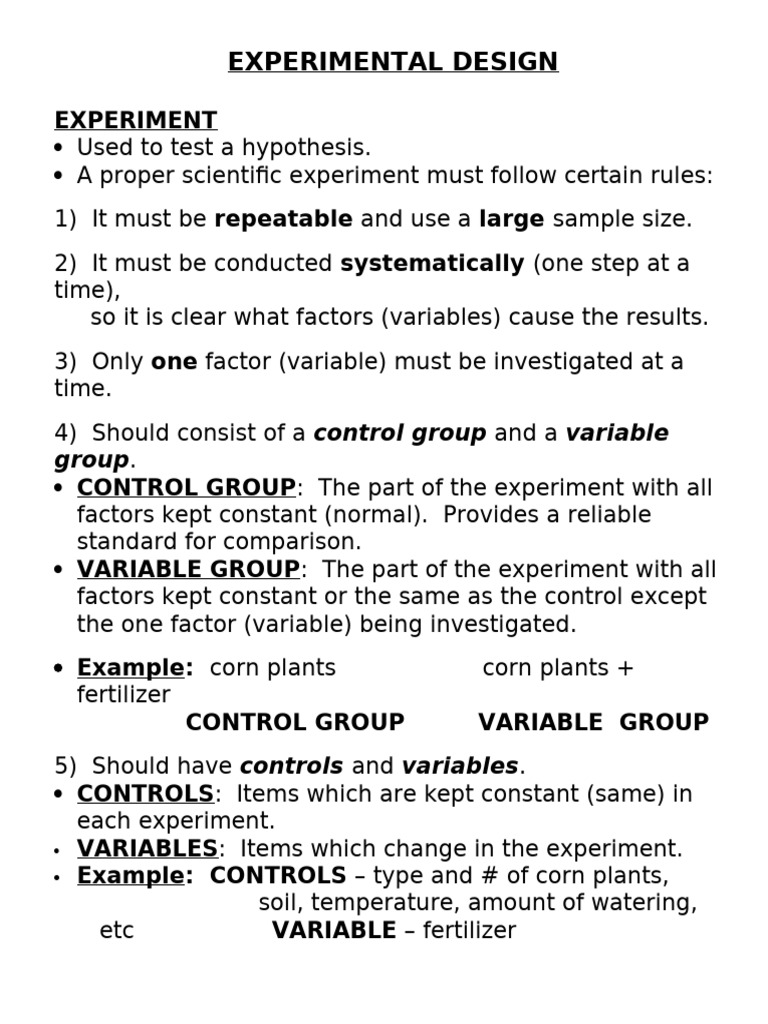 Experimental Design and Hypothesis Testing | PDF