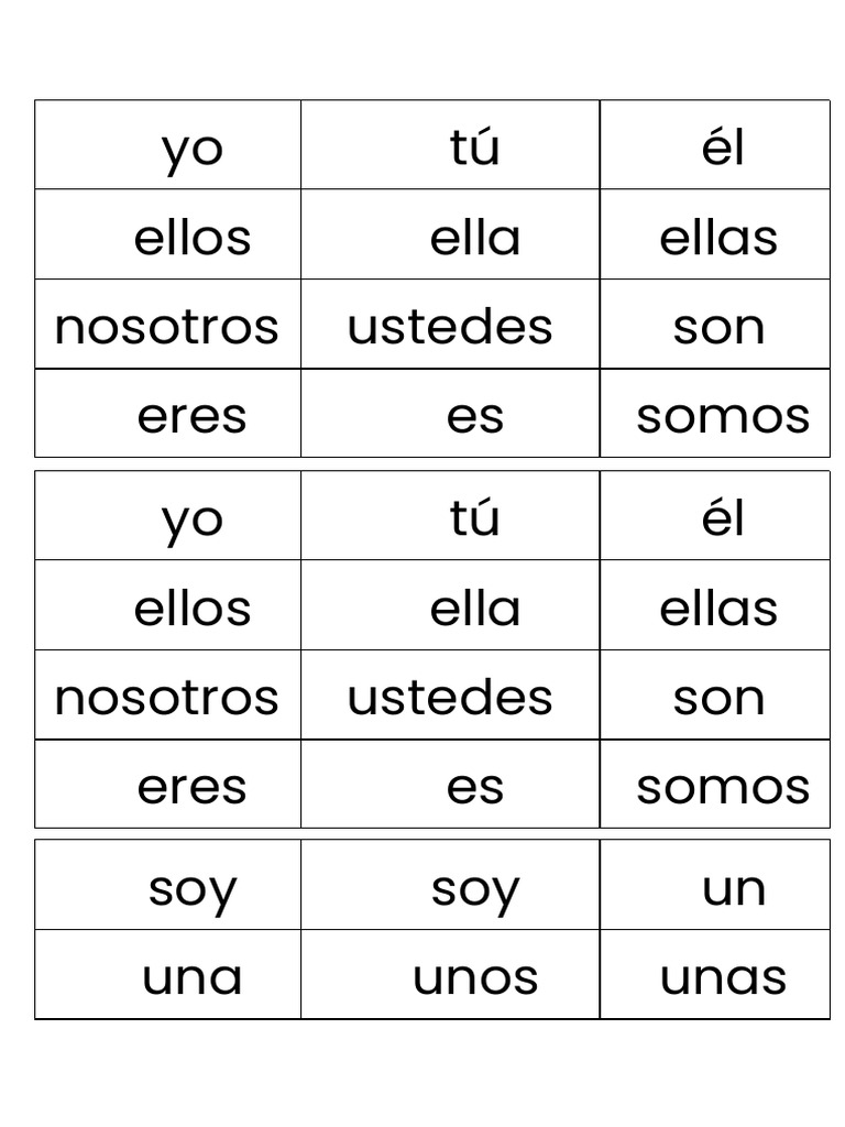 Tarjetas - Formación de Frases Simples | PDF
