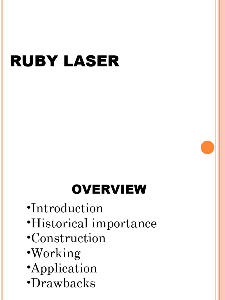 Ruby Laser: Construction and Operation | PDF | Laser | Optics