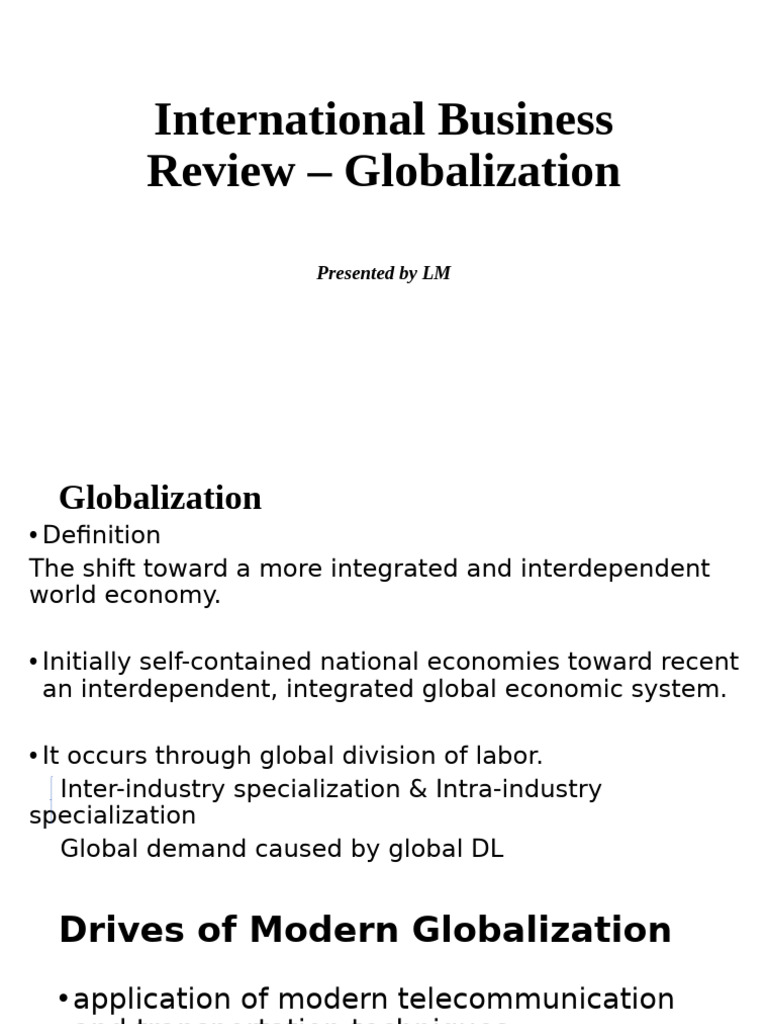 Understanding Globalization in Business | PDF | Globalization | Market ...