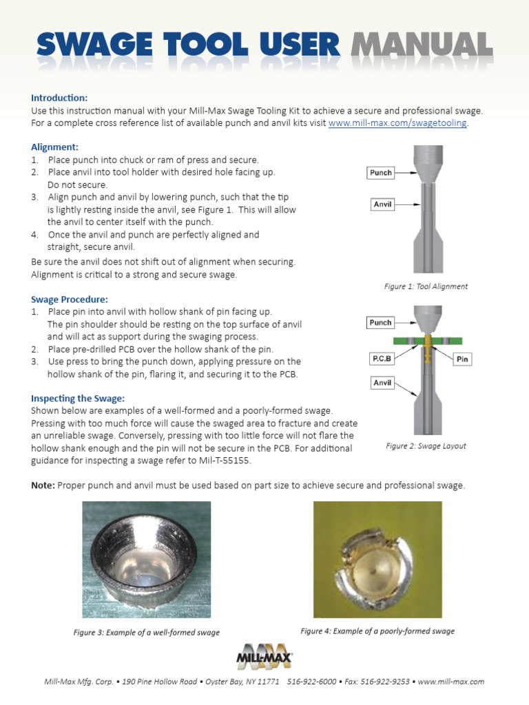Swage Tooling User Manual | PDF