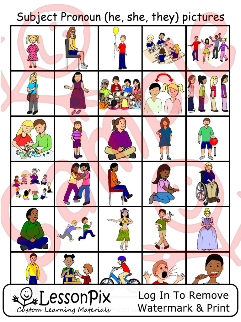 Subject+Pronoun+ (He,+She,+They) +pictures Material 15485130 | PDF