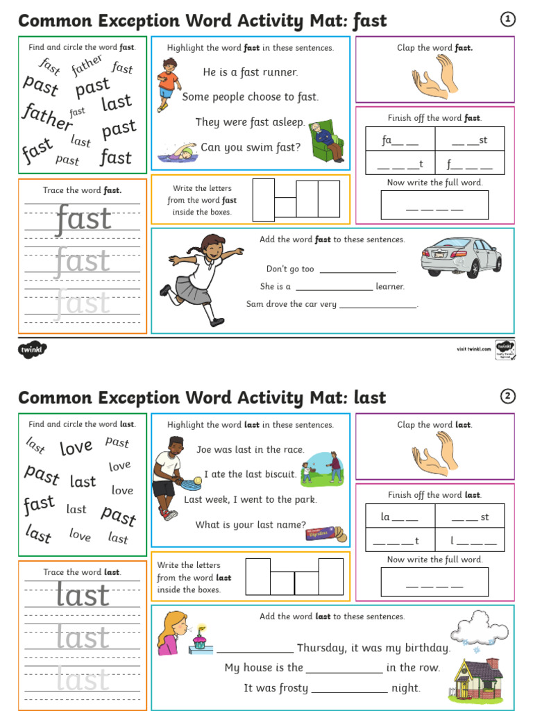 Year 2 Common Exception Word Activity Mat Pack 4 | PDF | Christmas
