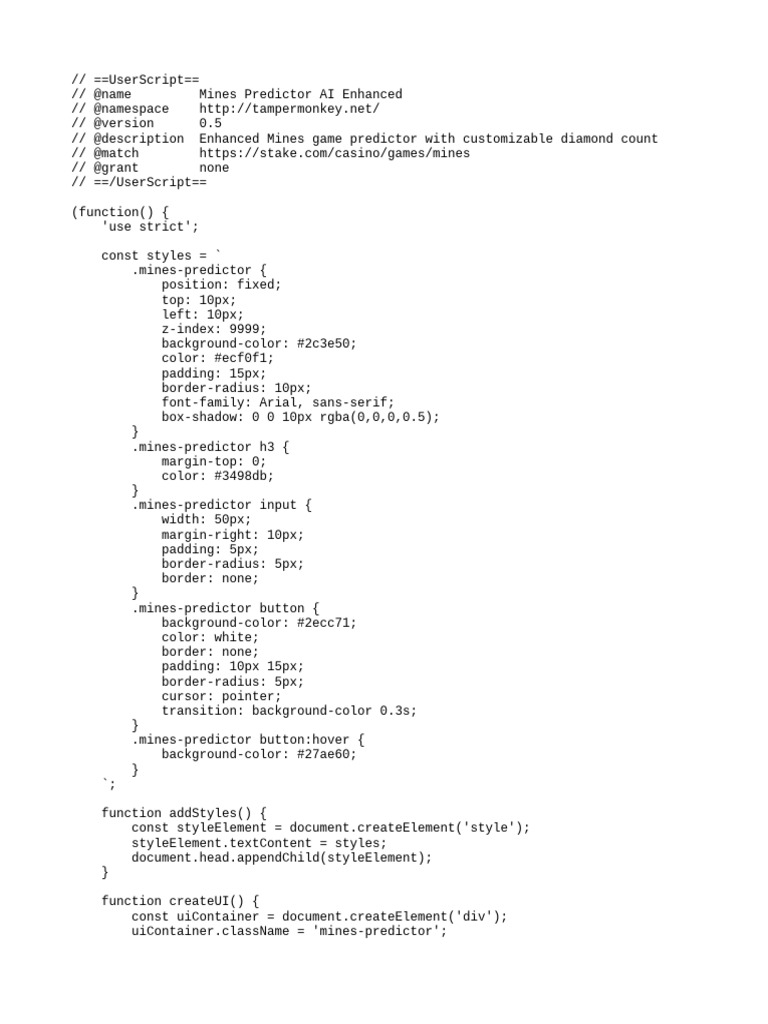 Enhanced Mines Predictor AI Tool | PDF