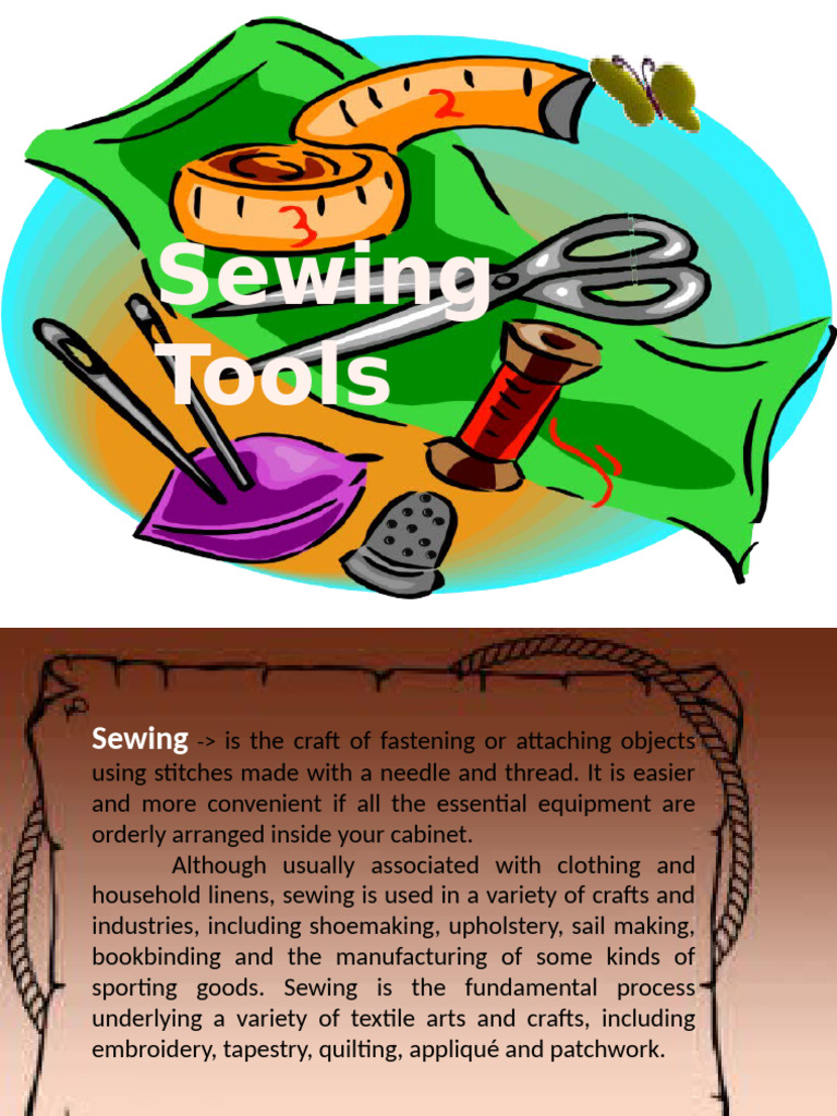 Sewingtoolsppt 130309034302 Phpapp02 | PDF | Sewing | Yarn