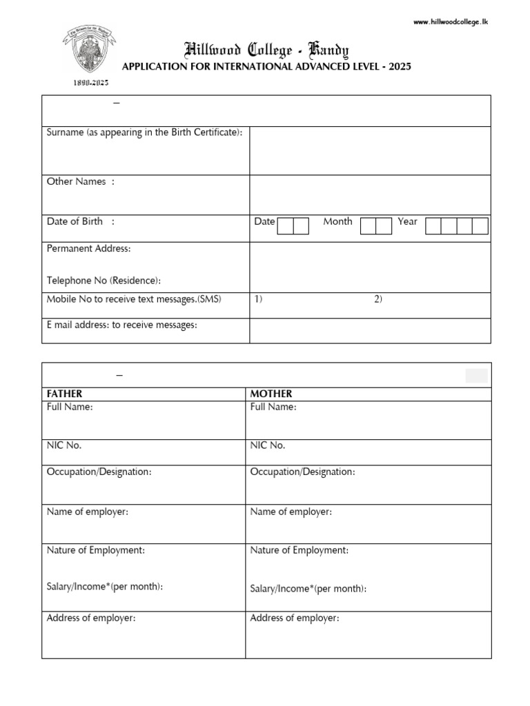 International AL Application 2025 | PDF | Banks | Birth Certificate