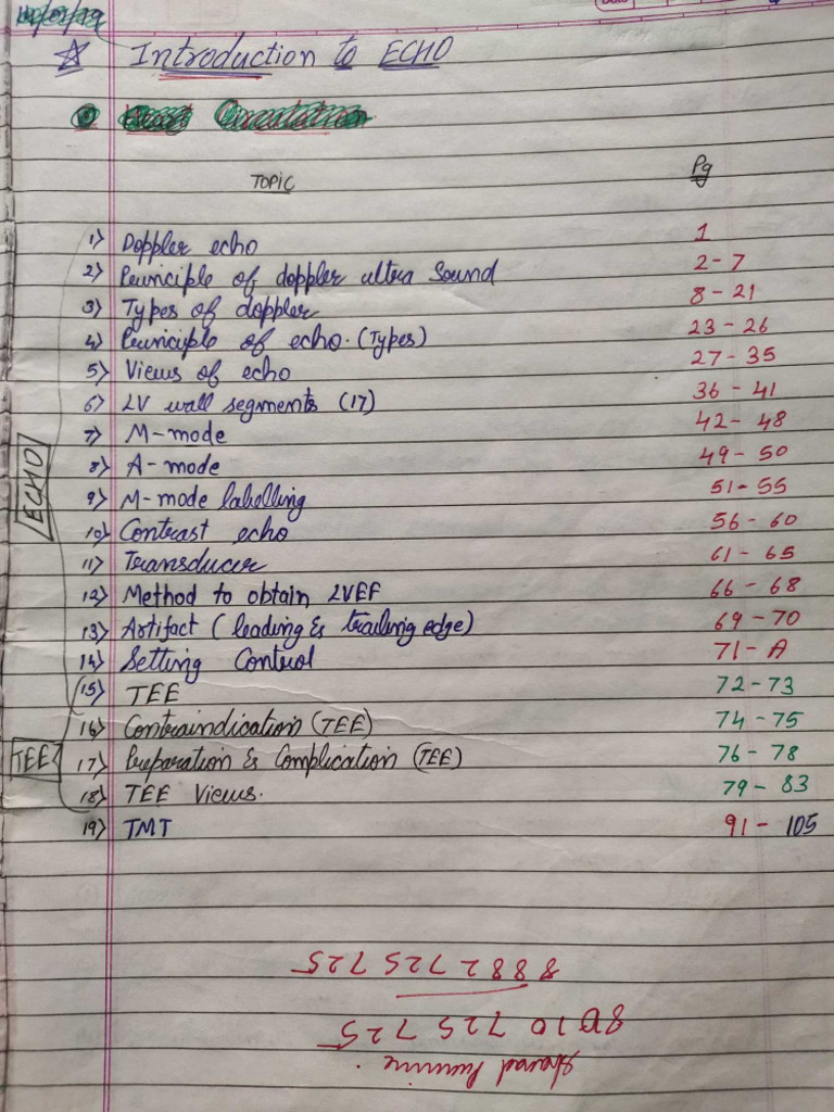 Echo Notes 2nd Yr | PDF