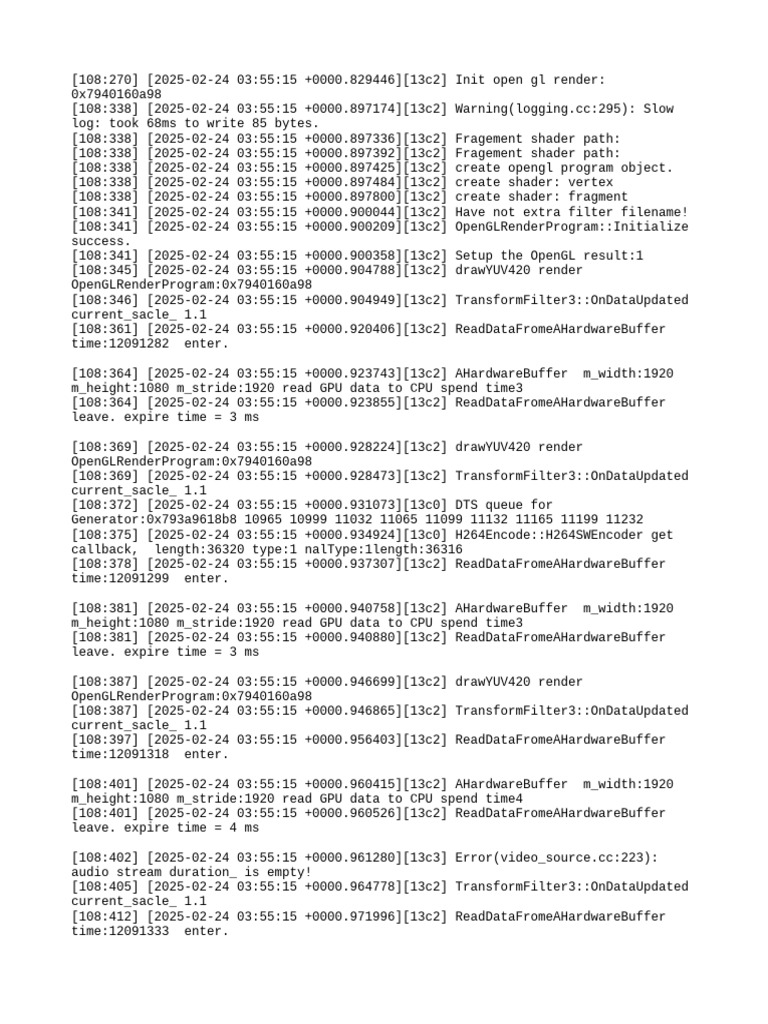 OpenGL Rendering Log Analysis | PDF | Shader | Computer Engineering