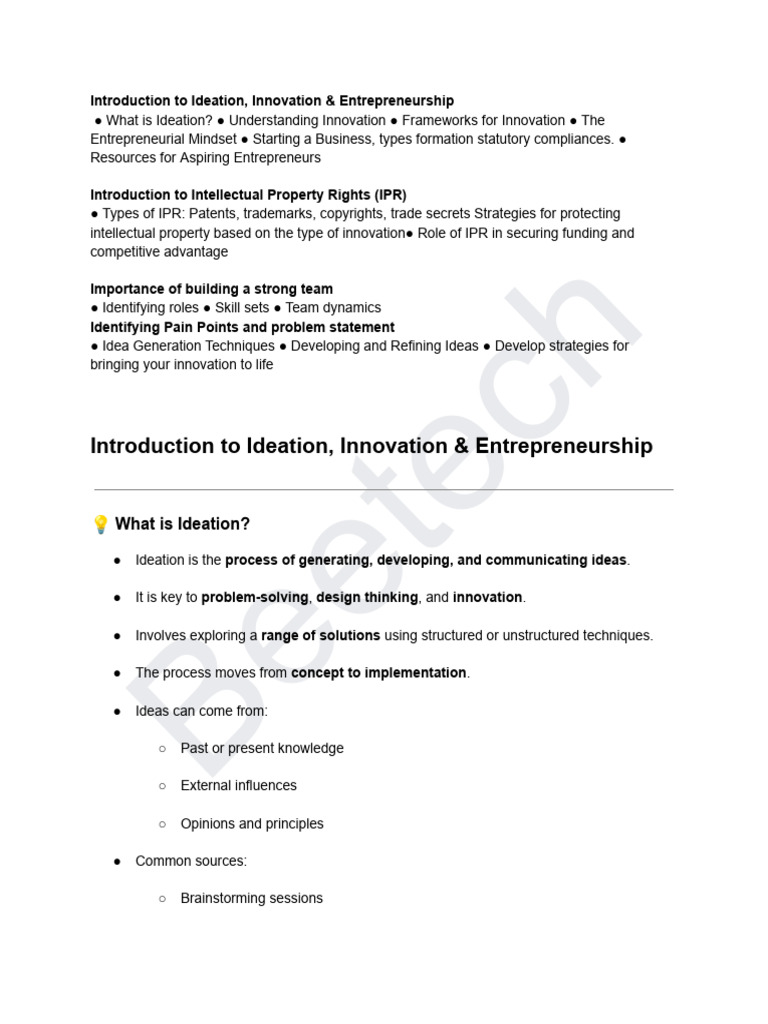 Engineering Entrepreneurship and Ipr | PDF | Intellectual Property | Patent