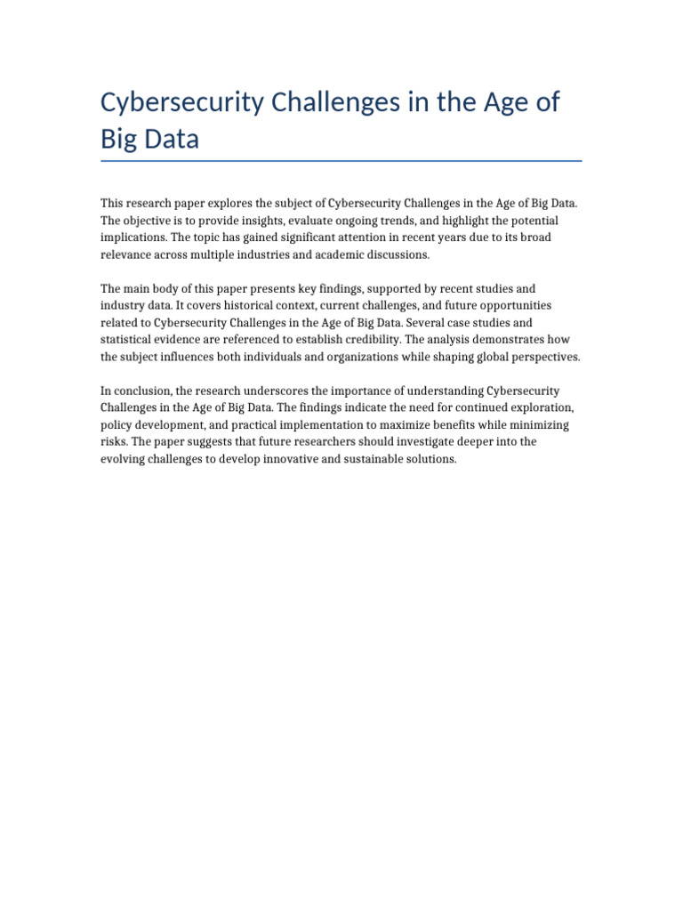 Cybersecurity in Big Data Era | PDF
