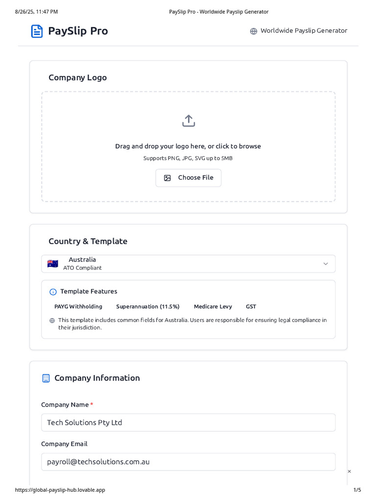 PaySlip Pro - Worldwide Payslip Generator | PDF | Public Finance | Payments
