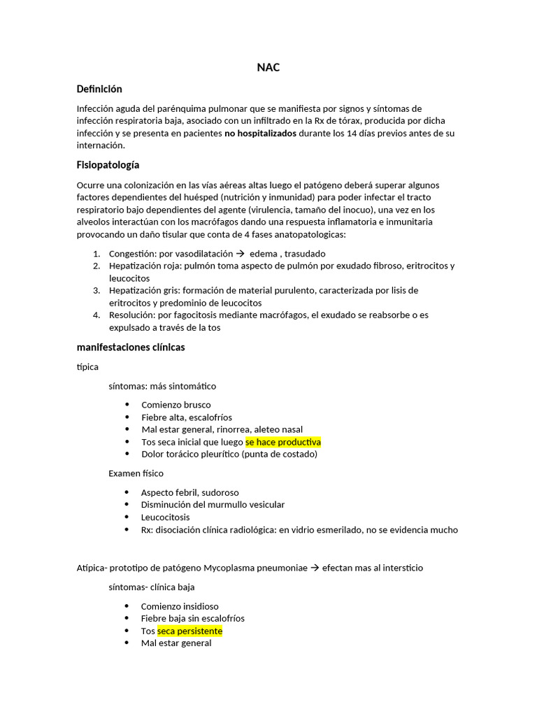 3 - Nac | PDF | Tos | Infección
