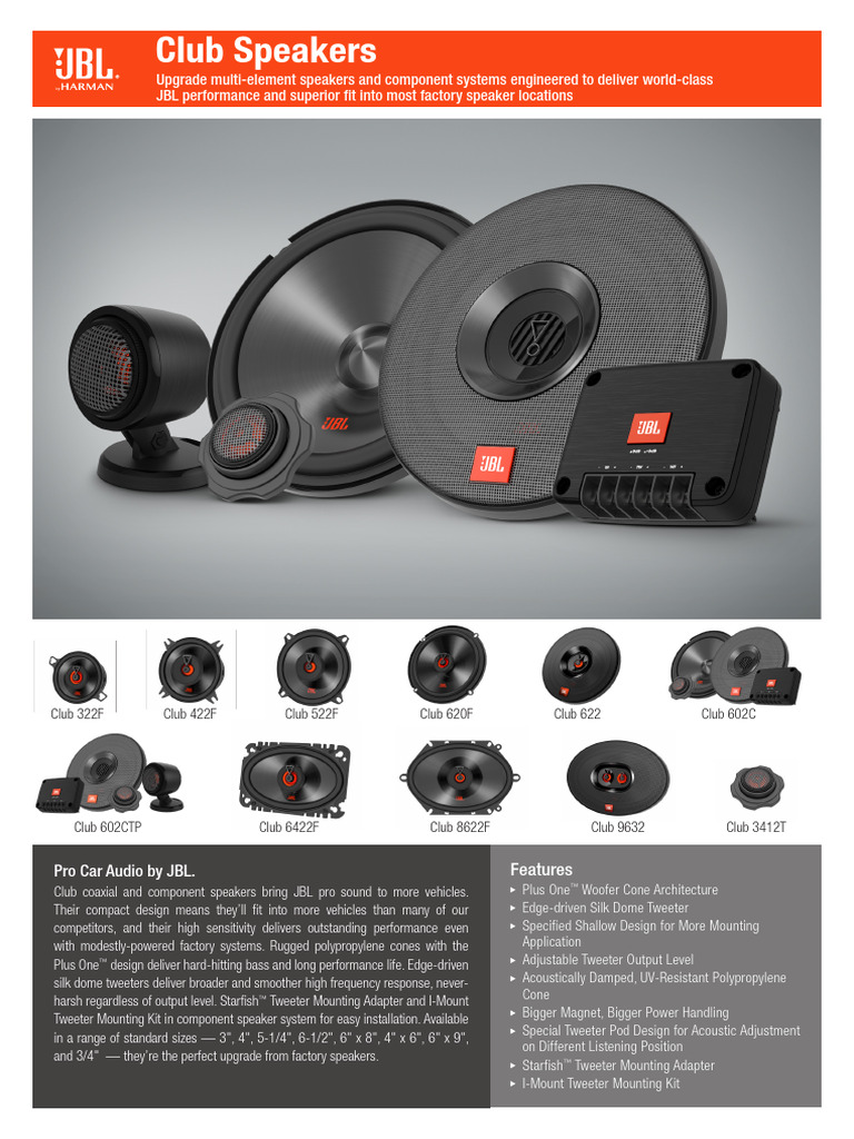 JBL Club 622 Speaker Specifications | PDF | Loudspeaker | Electrical ...