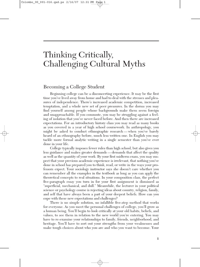 Critical Thinking for College Success | PDF | Critical Thinking | Thought