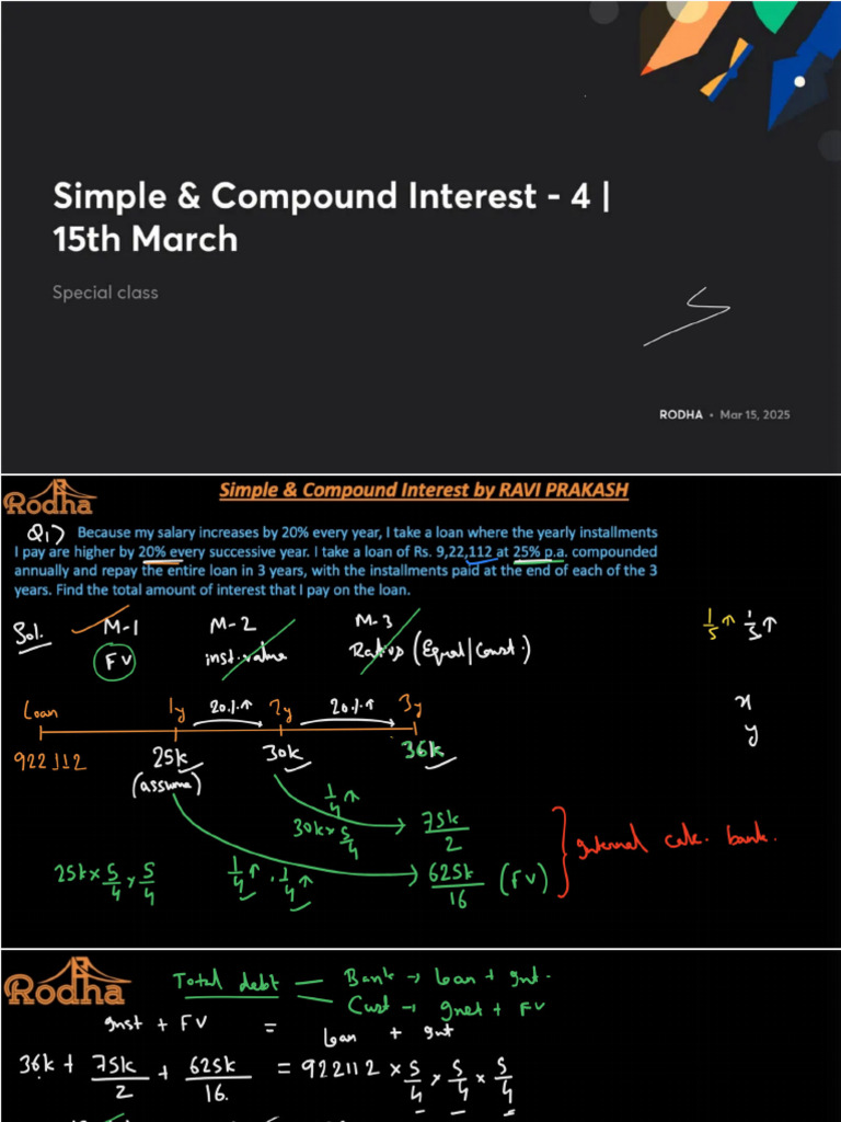 Simple Compound Interest 4 15th March With Anno | PDF