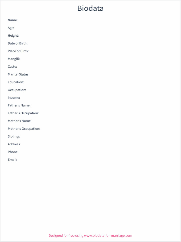 Biodata | PDF