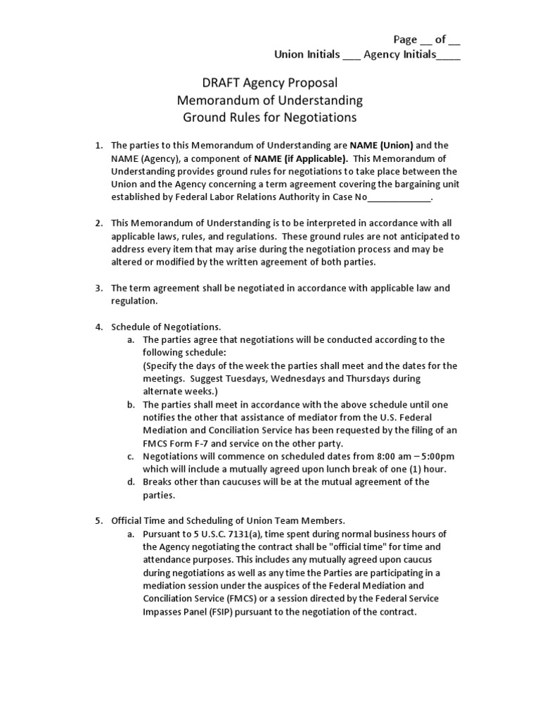 Draft Ground Rules | PDF | Ratification | Mediation