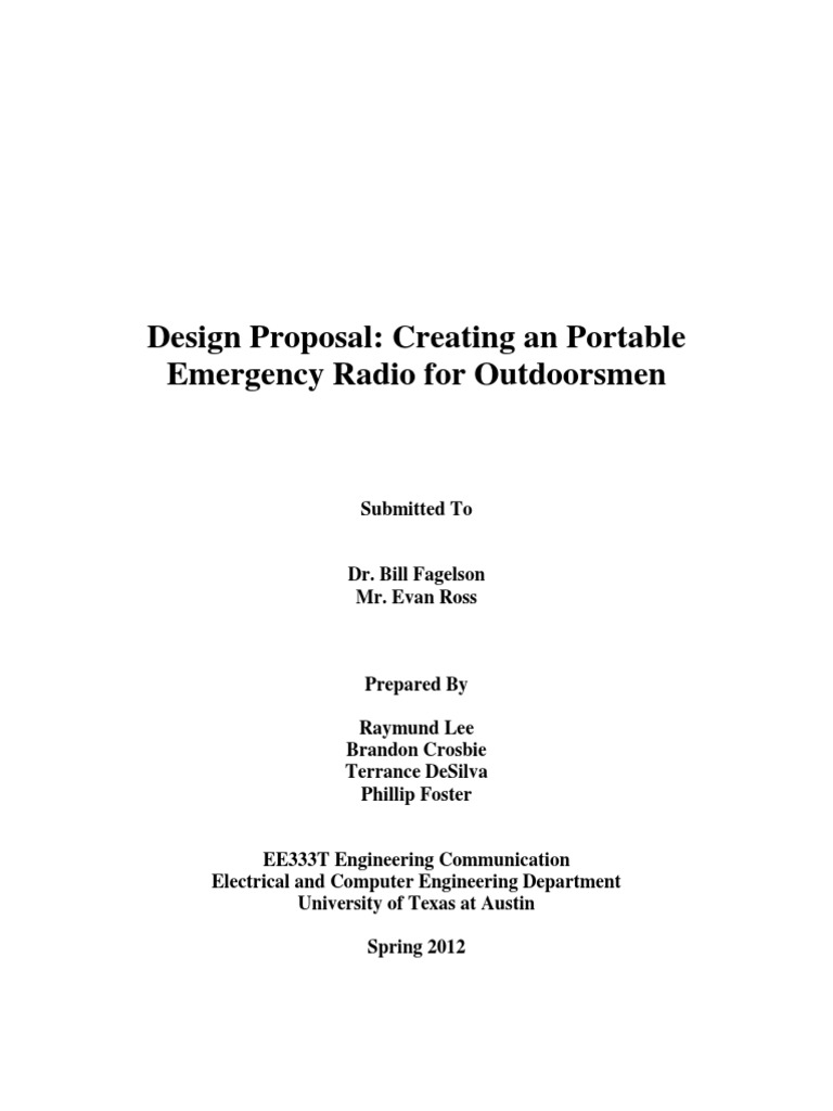 Project Proposal | PDF | Battery (Electricity) | Rechargeable Battery