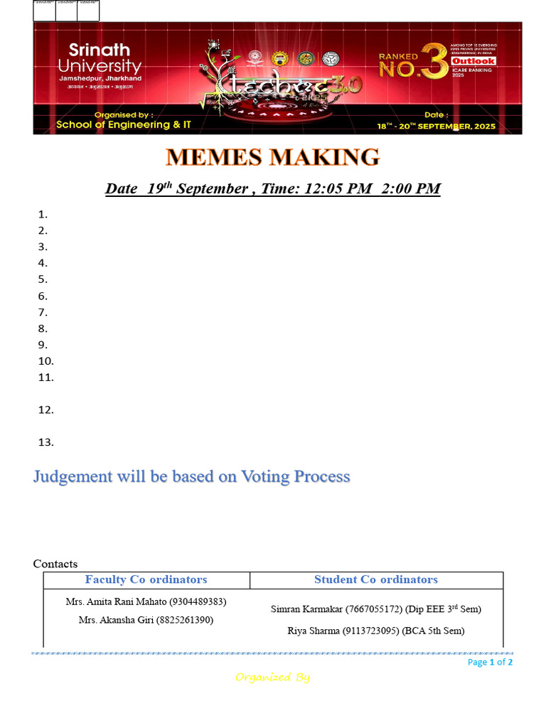 Updated Rule Regulation of Memes Making 2025 | PDF
