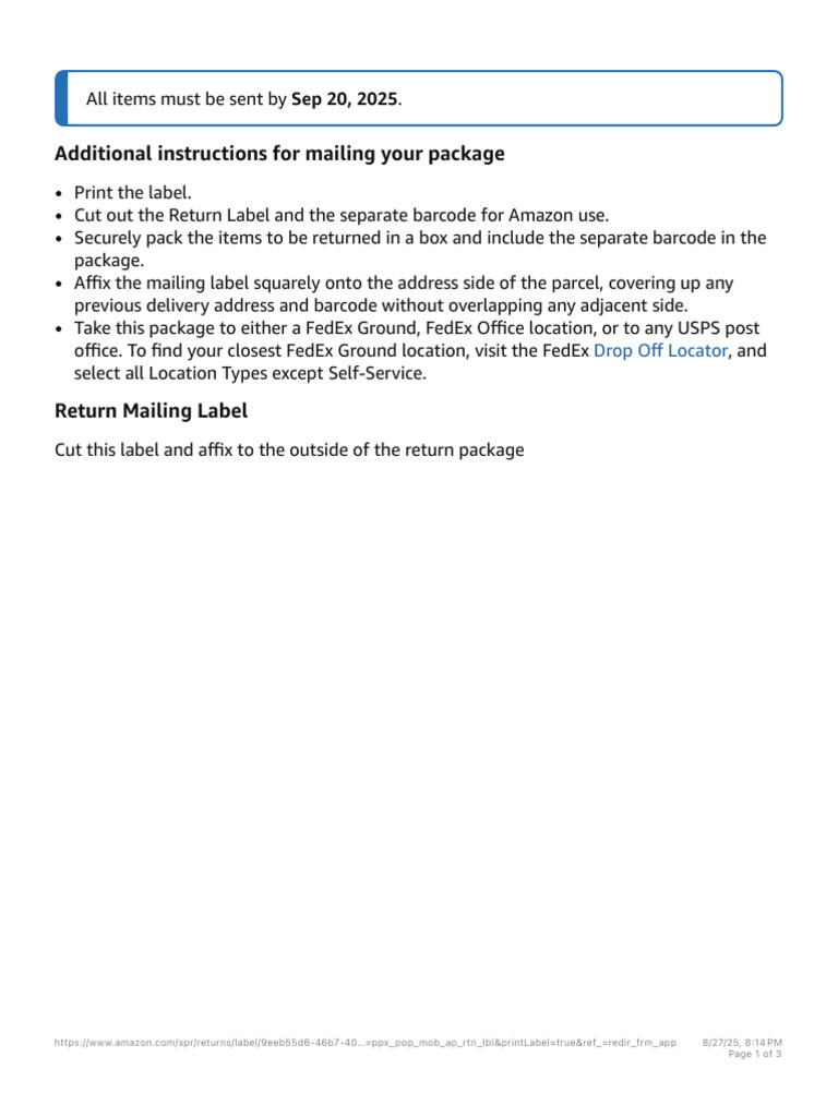 Online Return Center | PDF