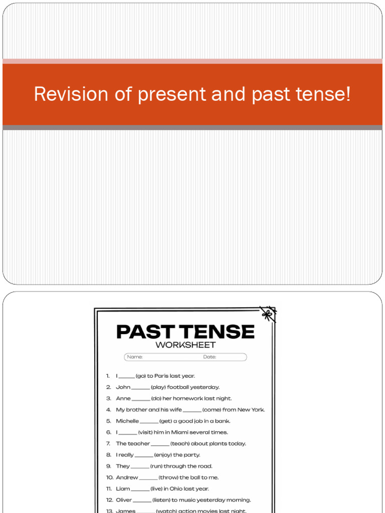 Revision of Present and Past Tense! | PDF