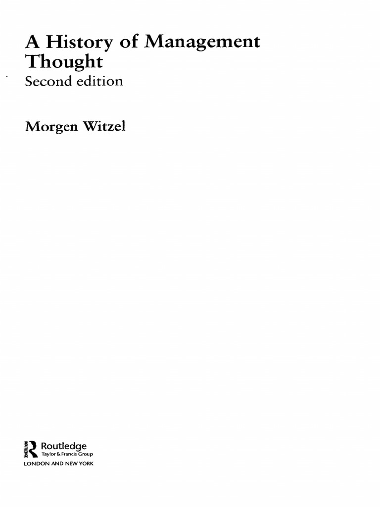 A History of Management Thought | PDF