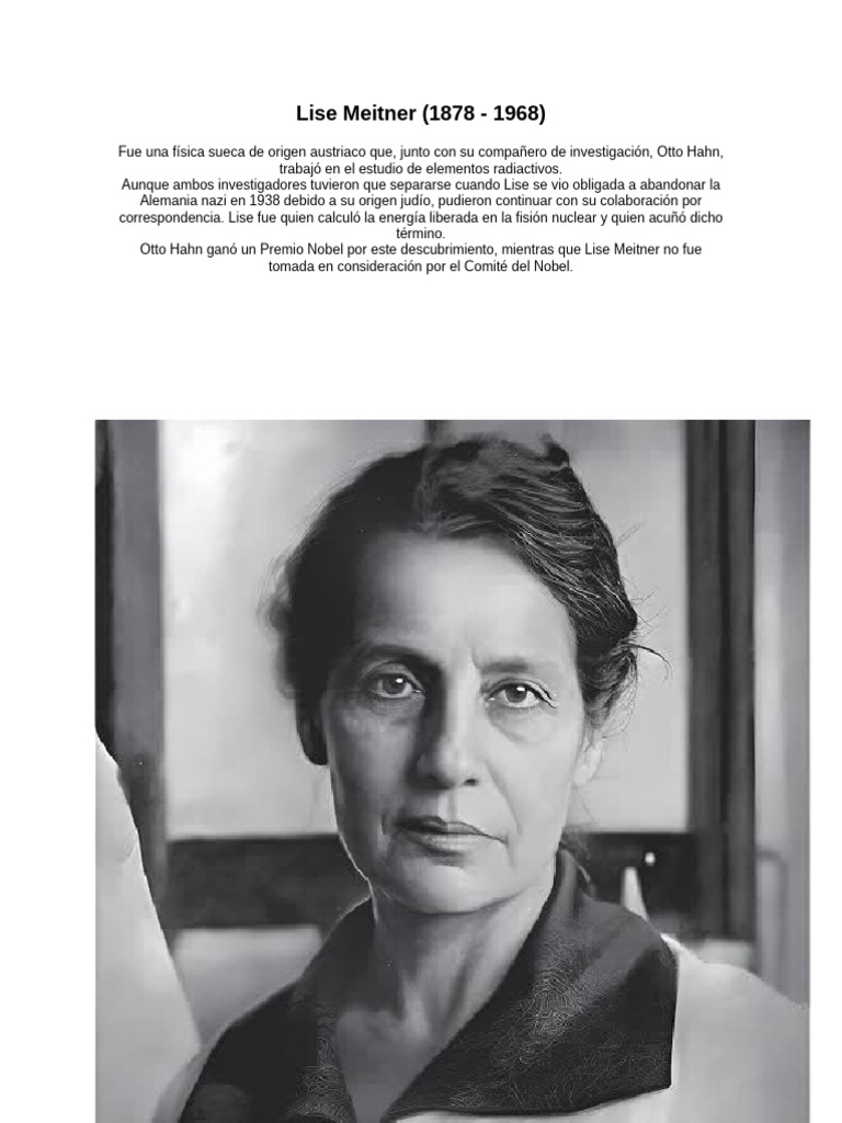 Lise Meitner (1878 - 1968) | PDF