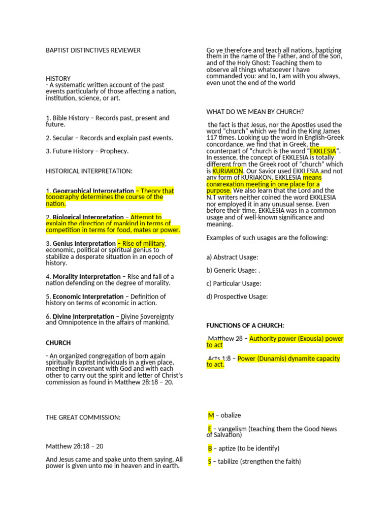 Understanding Baptist Distinctives | PDF | Baptism | Jesus
