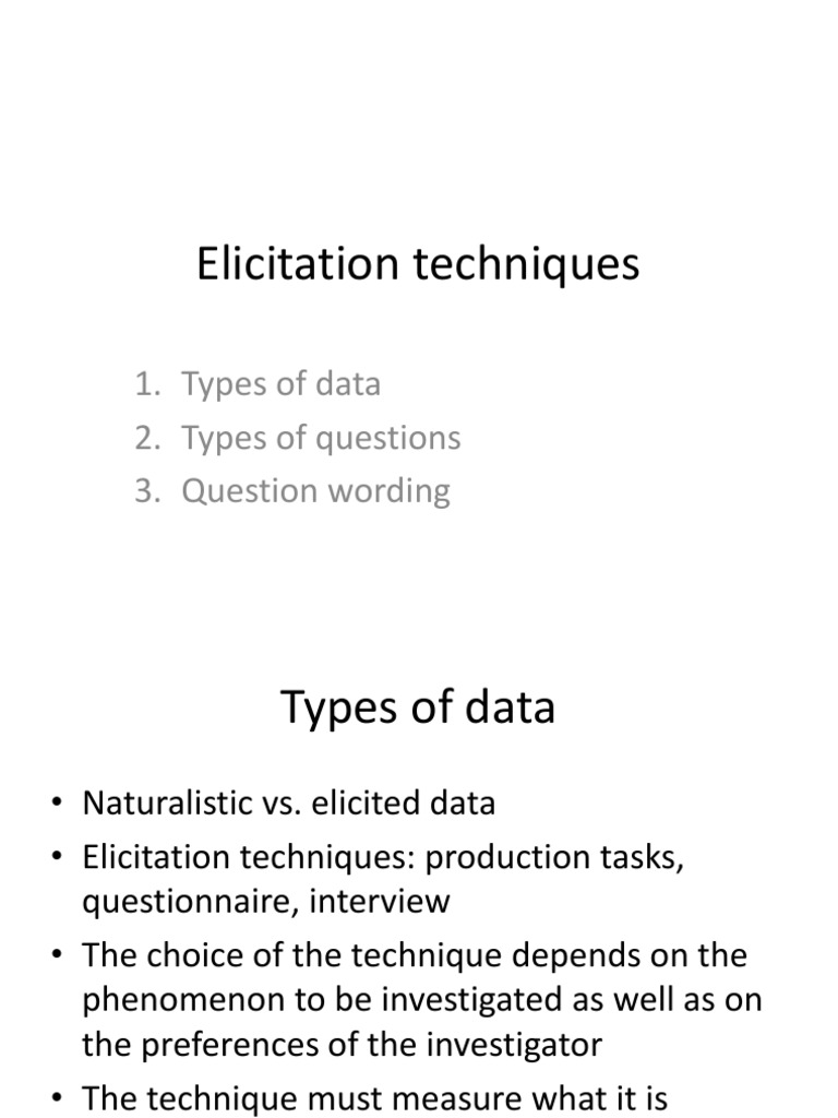 Elicitation Techniques | PDF