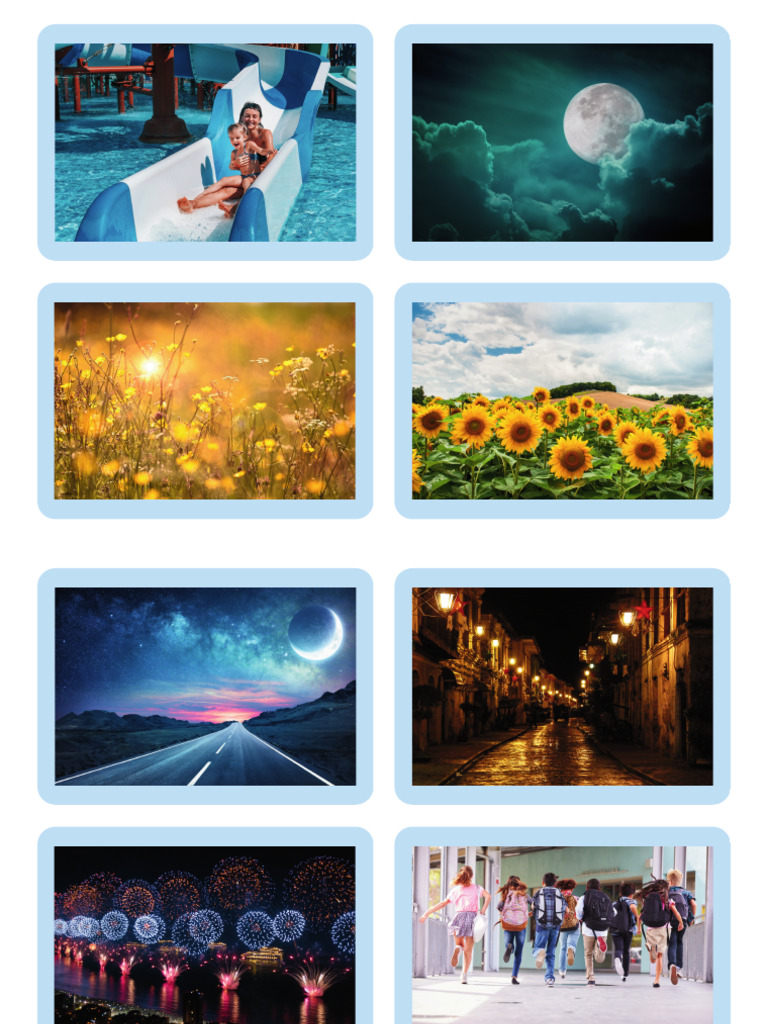 Day and Night Sorting Science Flashcards Colorful Photographs ...