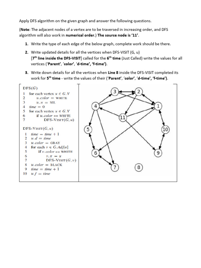 BFS DFS Practice File S24 | PDF | Vertex (Graph Theory) | Computational Complexity Theory