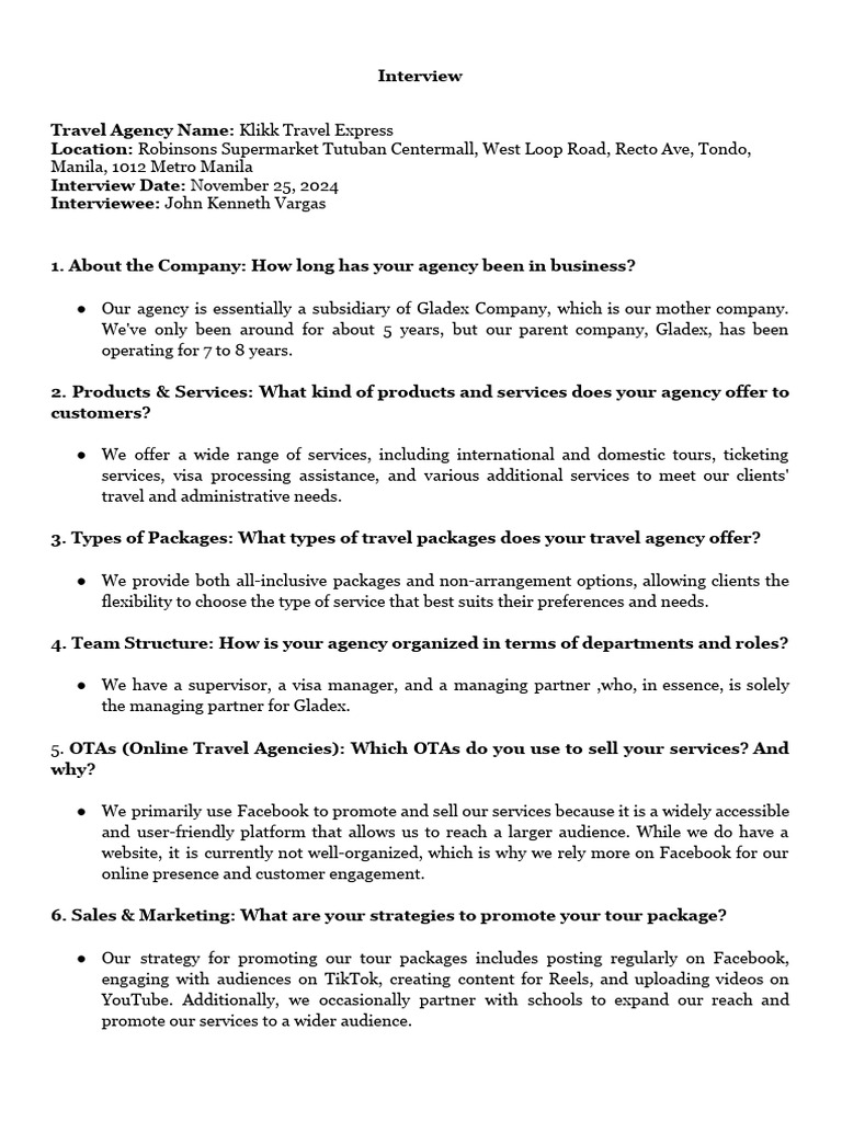 Travel Agency- ROLE PLAY SCRIPT | PDF