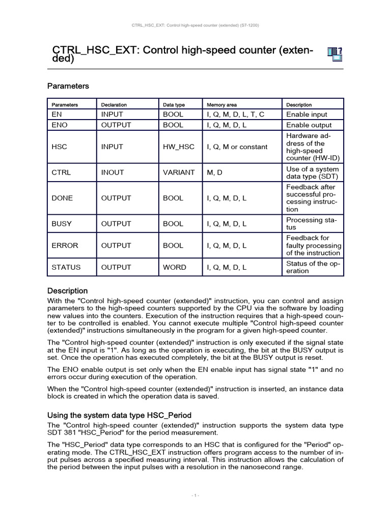 Control High-Speed Counter Parameters | PDF | Computer Science ...