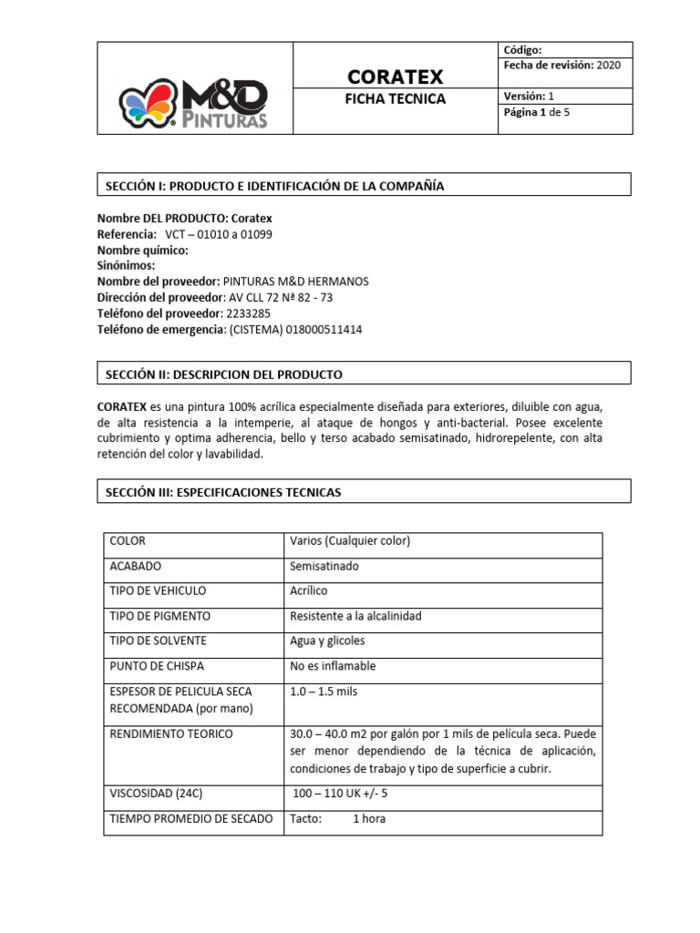 Coratex: Pintura Acrílica para Exteriores | PDF | Pintar | Agua