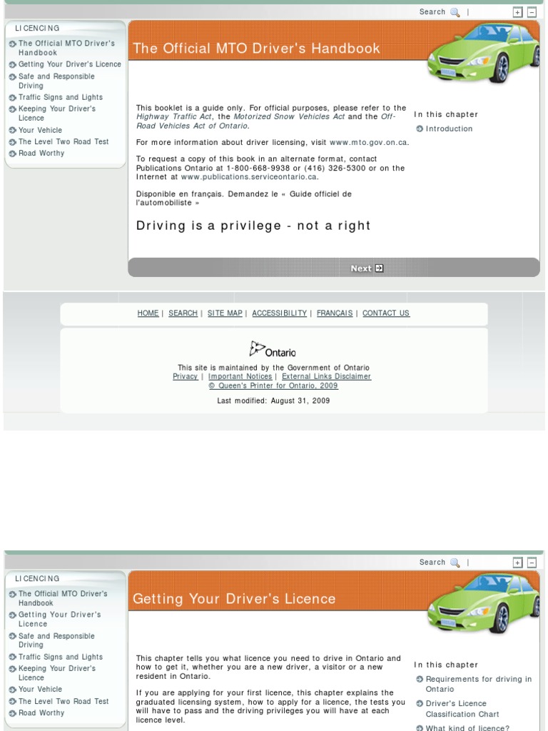 The Official MTO Driver's Handbook | PDF